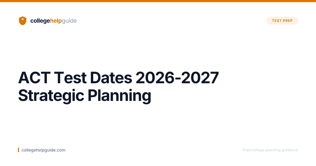 ACT Test Dates 2026-2027 Strategic Planning | CHG